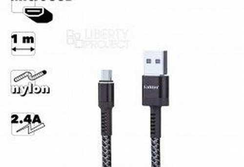 USB кабель Earldom EC-116M microusb 2.4A, 1м, нейл