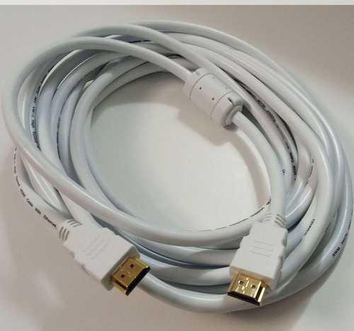 Белый кабель hdmi-hdmi 5 метров