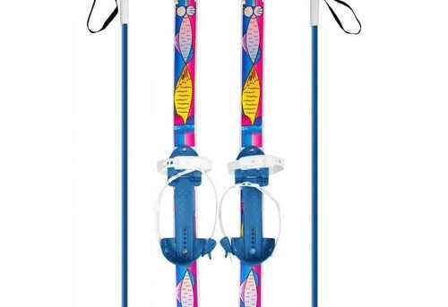 Лыжи детские "Быстрики" 90/90 см с палками (Олимпи