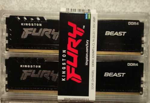 Оперативная память Kingston Fury Beast 32гб 3200