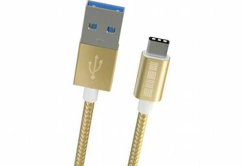 Кабель InterStep TypeC USB3.0 Gold нейлон 1,0м