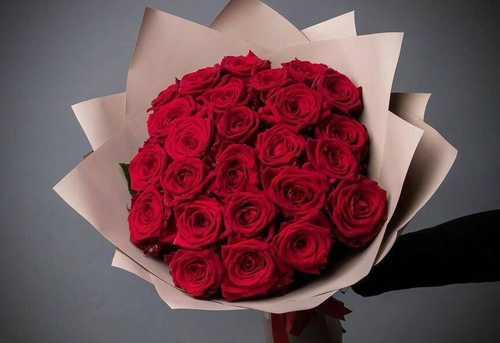 Красные розы 25 красных роз