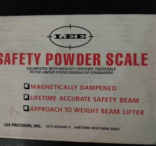 Весы для пороха рычажные Lee Safety Powder Scale