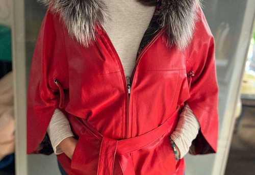 Куртка кожаная женская 46 размер натуральная