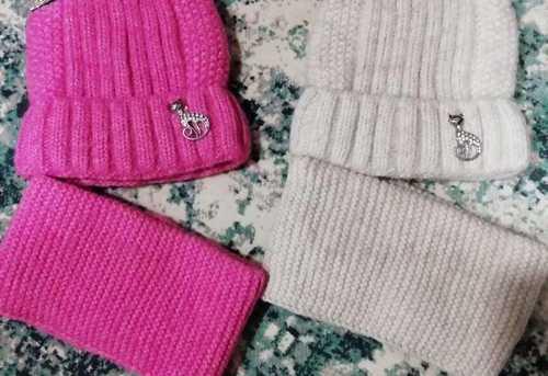 Зимние шапки со снудом для девочек