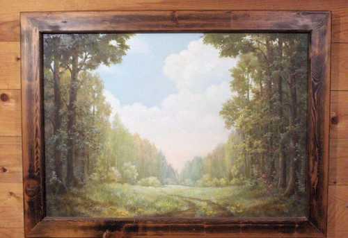Картина маслом на холсте пейзаж "По дороге домой"