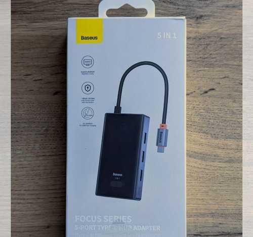 Baseus USB type-c hub 5 in 1 новый