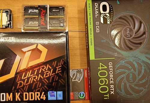 Игровой комплект i5 12400f, 4060ti, 16gb 3600,610