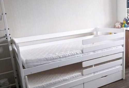 Кровать для двоих детей с ящиками
