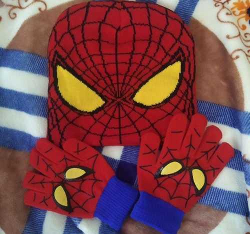 Шапка и перчатки Spiderman Человек-паук