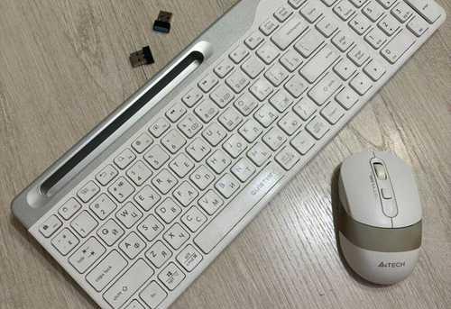 Клавиатура беспроводная белая и мышь