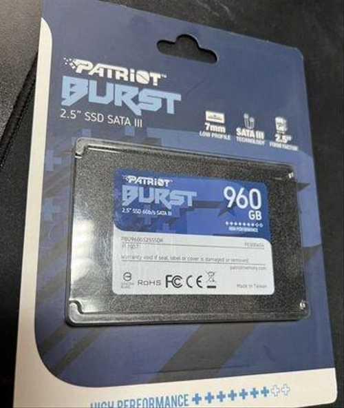 SSD диск Patriot Burst 960GB New чек гарантия