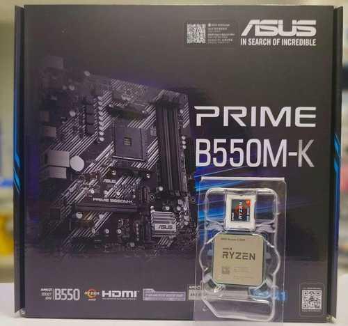 Комплект Ryzen 5 5600/Asus Prime B550M-K (Новый)