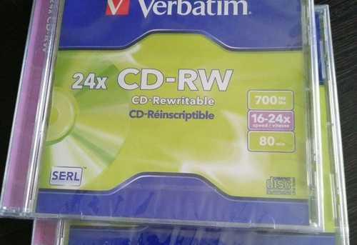 CD RW 24x Verbatim диски новые