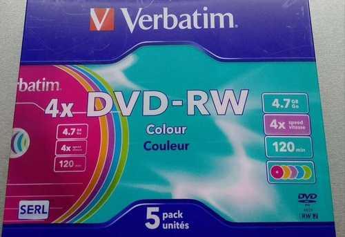 Диски DVD-RW Colours Verbatim 4x 4.7Gb