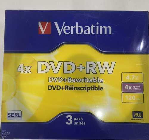 Болванка Verbatim DVD RW (3 шт. в упаковке)