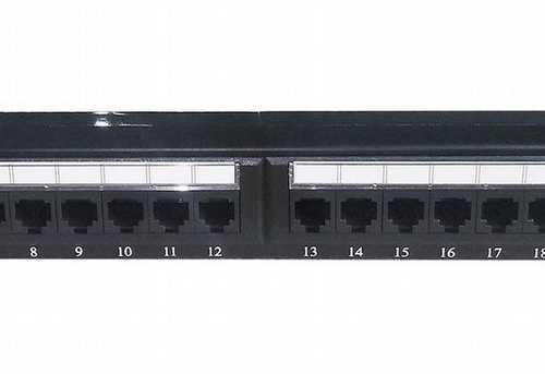 Патч-панель UTP, 19", 24 порта RJ45, cat.5e, 1U, 1