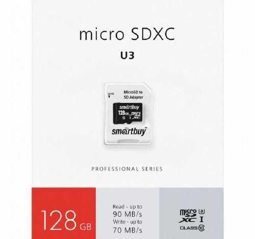 Micro SecureDigital 128GB Smartbuy Cl10 U3 (SB128gbsdu3-01)