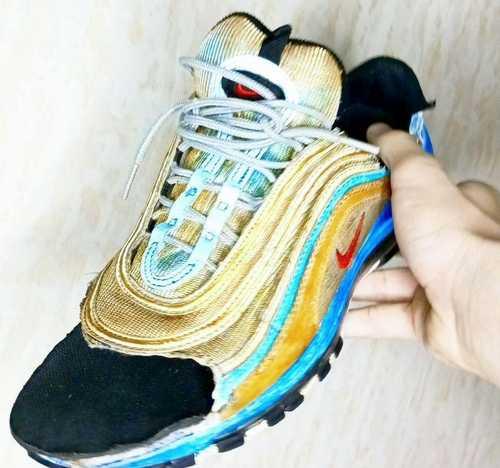 Кроссовки тапки Nike air max 97 кастом расцветка