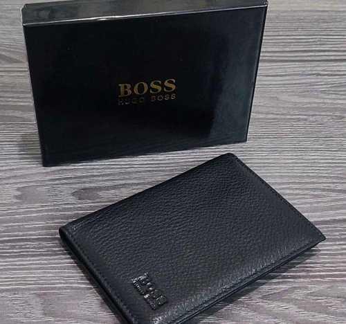 Мужская кожаная обложка на паспорт Boss новая