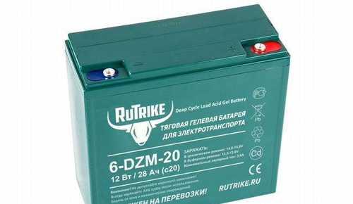 Аккумулятор тяговый RuTrike 6-DZM-20 GEL 12В 28 Ач