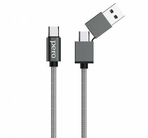 Pero Кабель DC07 universal 2 in 1, USB-A + PD to T