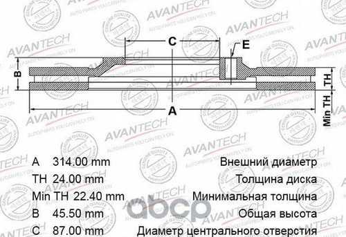 Диск тормозной avantech BR0527S avantech