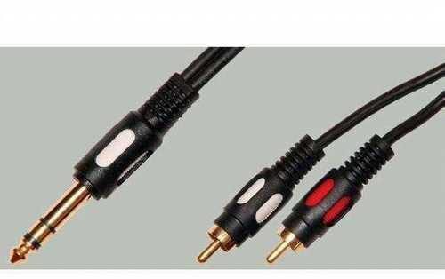 Кабель Jack 6.3 M/2rca M 1.5 m