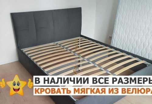 Кровать двуспальная велюр