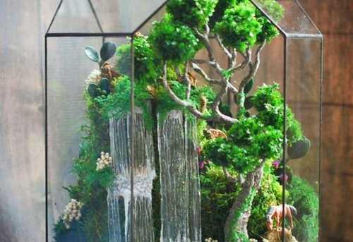 Интерьерная композиция Моссариум флорариум 40 см