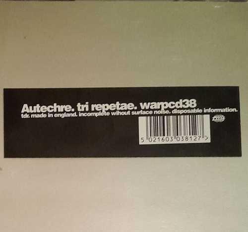 4 CD - Autechre - Warp Records- Made in UK