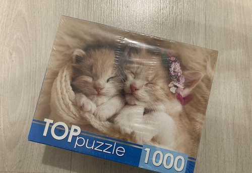 Пазлы 1000 деталей два спящих котенка
