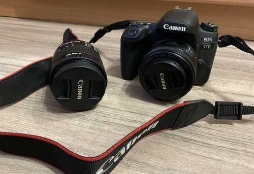 Canon EOS 77D с объективом 18-55мм f/4-5,6 IS STM