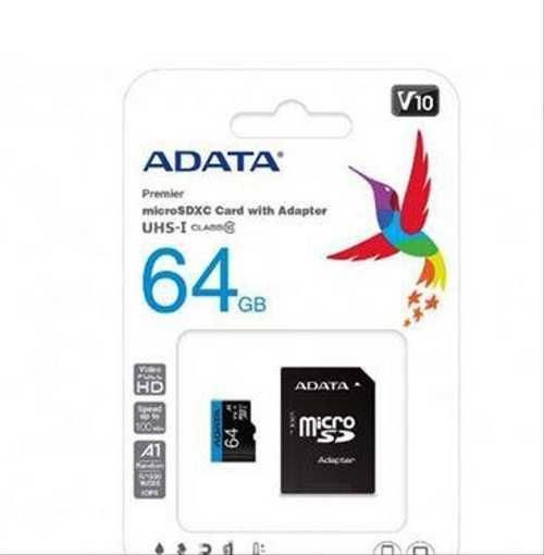 Карта памяти 64 гб microSD/SD (100 mb) UHS-I U1