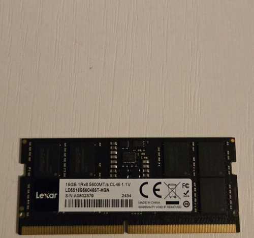 Lexar DDR5 5600 мгц sodimm 16GB