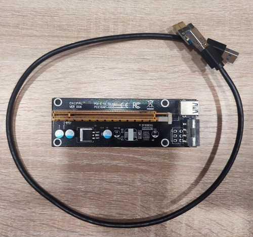 Райзер molex PCI-E 1X TO 16X VER 006