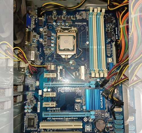 Материнская плата gigabyte ga-b75-d3v, i5 3570