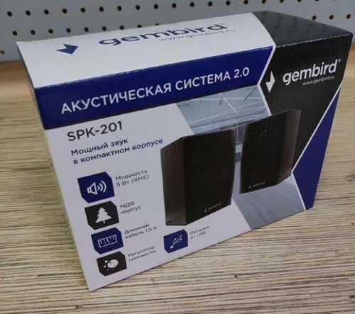 Акустич. система 2.0 Gembird SPK-201, мдф, черный