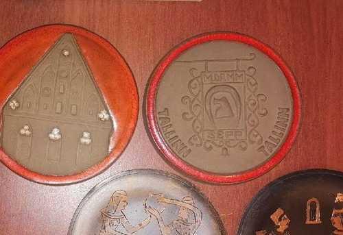 Тарелки глина, чеканка, сувениры советские
