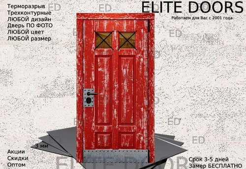 Дизайнерская железная входная дверь лофт ED-093