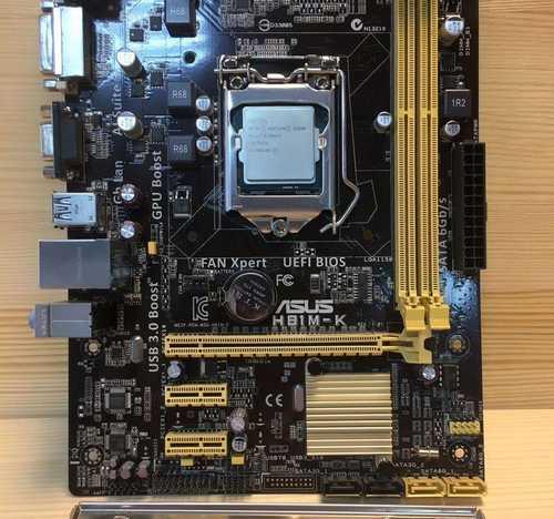 Материнская плата lga 1150 asus H81M-K с проц