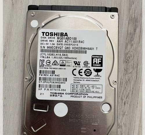 Жесткий диск toshiba 1tb