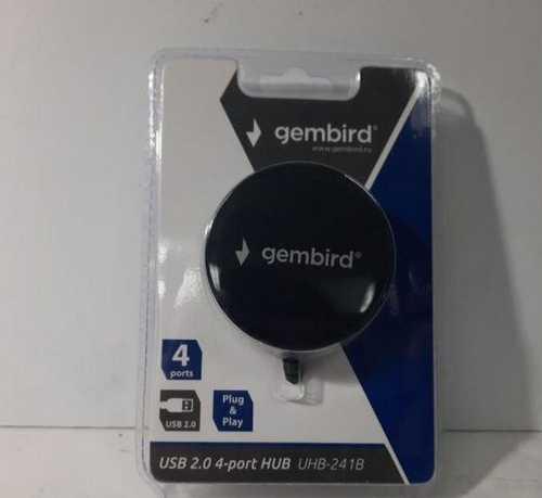 Концентратор USB 2.0 Gembird UHB-241B 4 порта каб