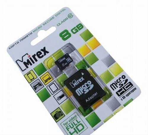 Карта памяти microSD 8Gb Class 10 (с адаптером) mi