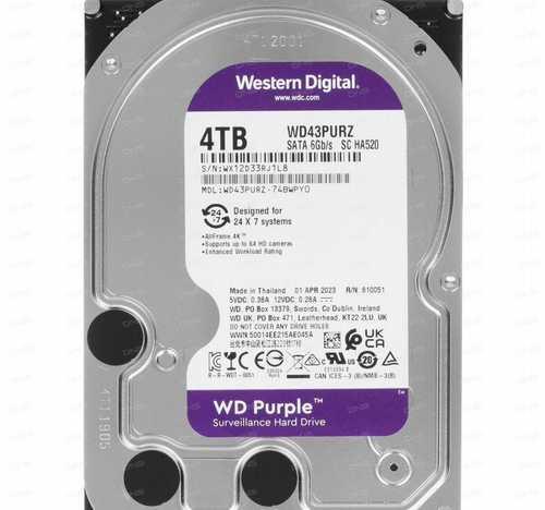 Жёсткий диск WD Purple 4tb