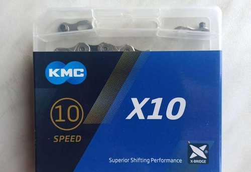 Вело цепь kmc x10, 10 скоростей, 116 звеньев