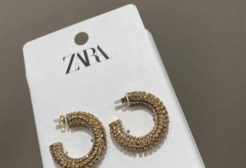 Серьги-кольца со стразами Zara в наличии