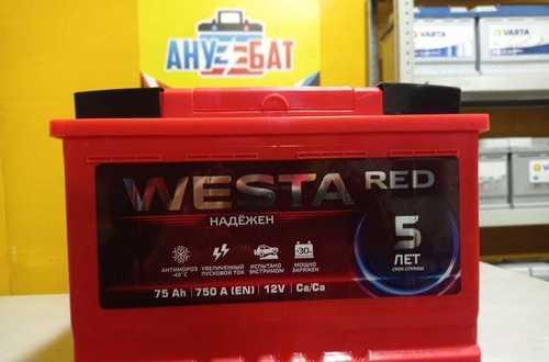 Аккумулятор westa RED (казахстан) 6ст-75 о.п 750А