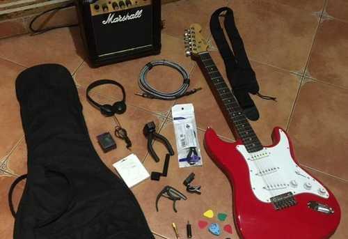 Squier MM stratocaster HT+ marshall MG10G+К/Т