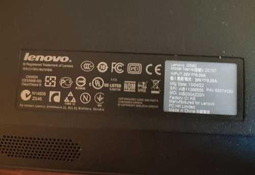 Ноутбук lenovo g580